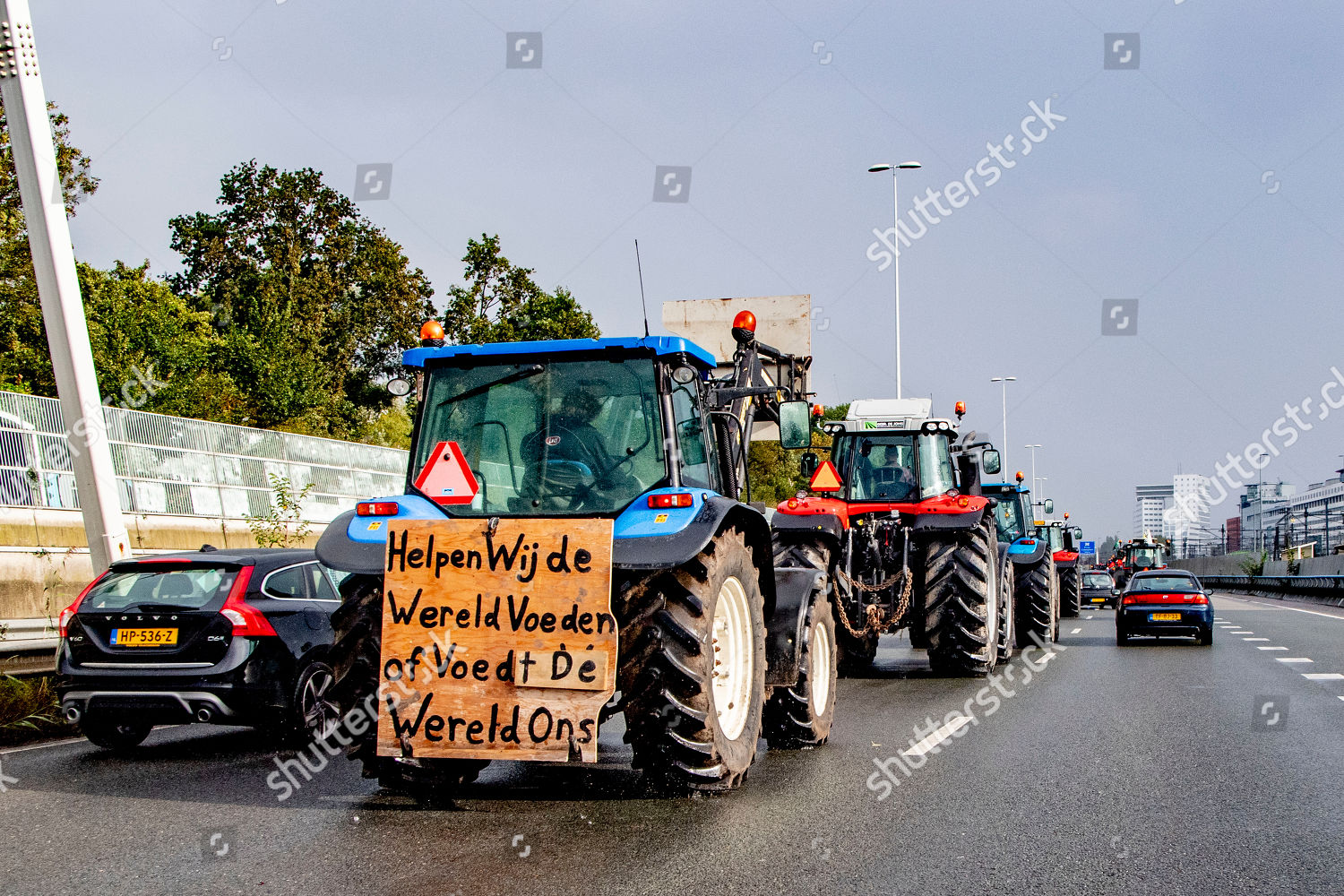 Dutch Farmers Protest Their Tractors During Editorial Stock Photo ...