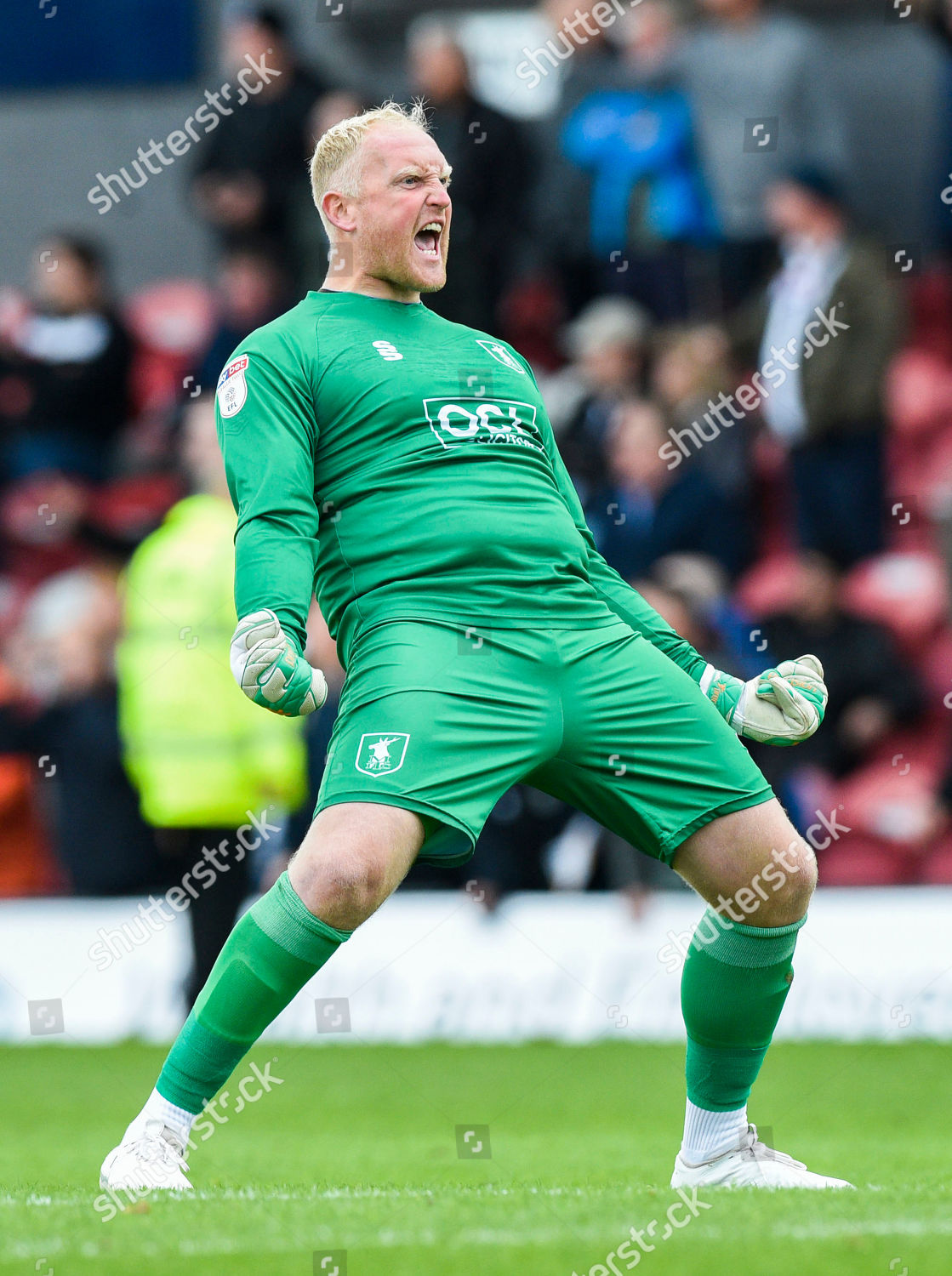 Goalkeeper Conrad Logan Mansfield Town Celebrates Editorial Stock Photo ...