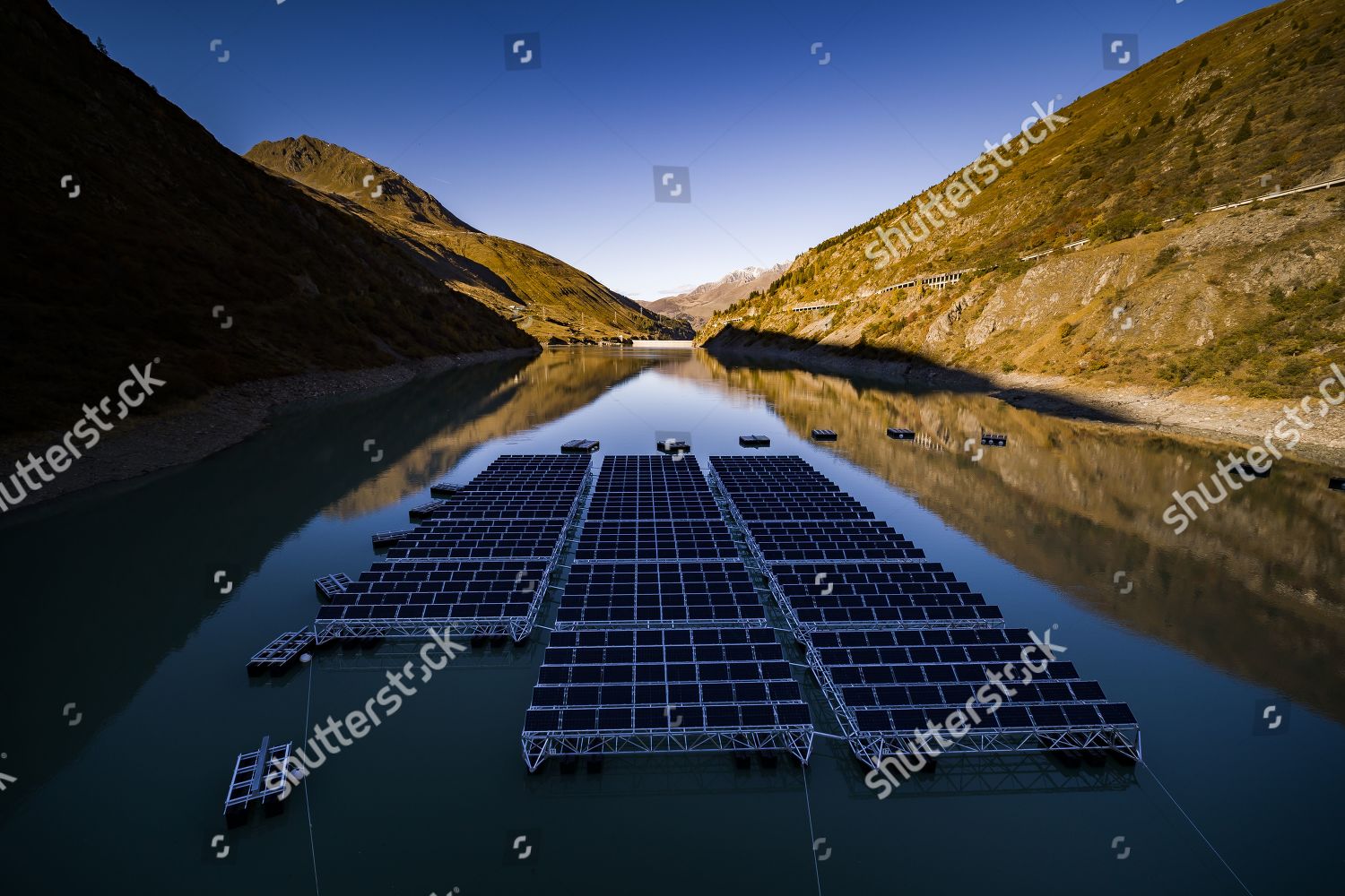 Floating Barges Solar Panels Pictured On Editorial Stock Photo - Stock ...
