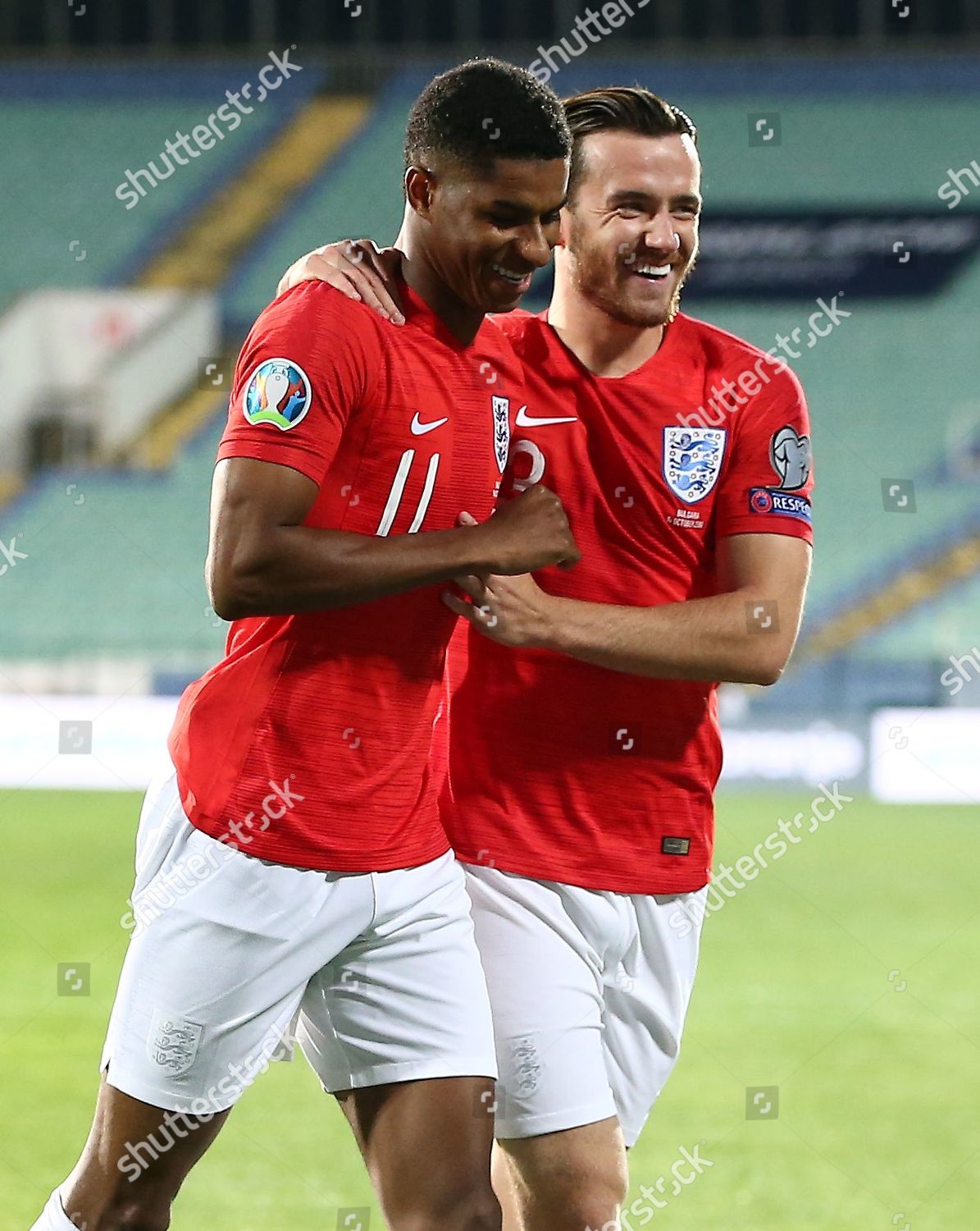 Marcus Rashford England Celebrates Scoring Opening Editorial Stock ...