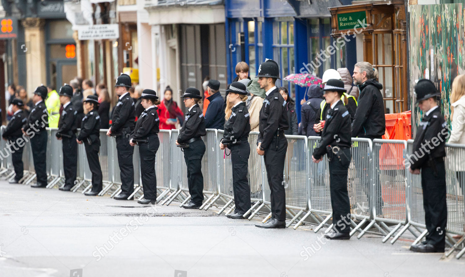 Moments Reflection Police Officers Line Route Editorial Stock Photo ...