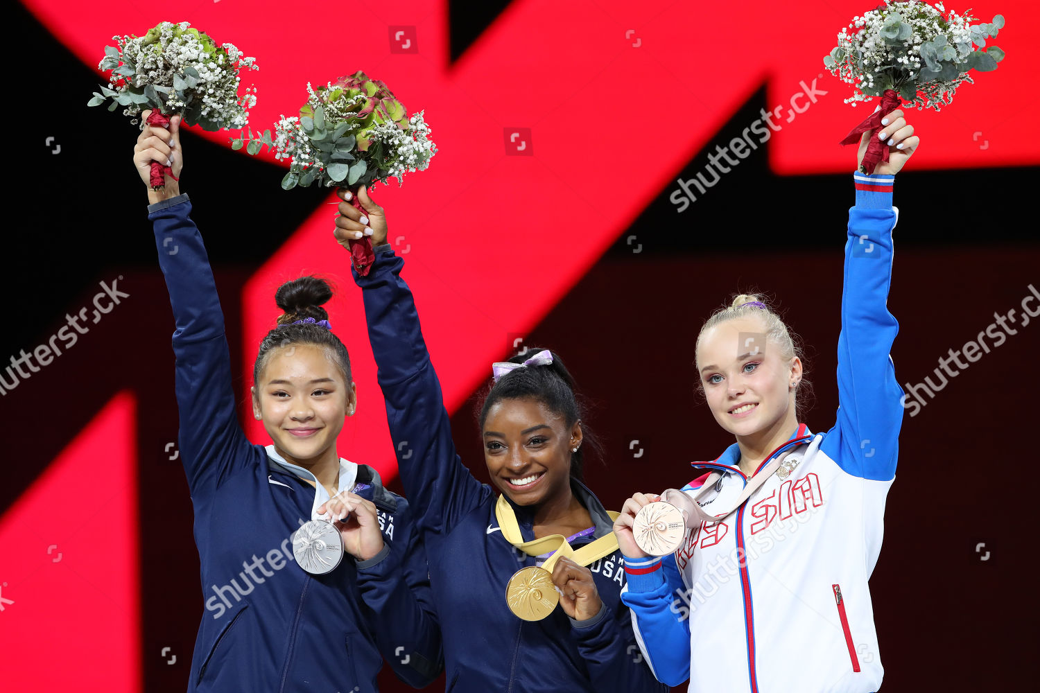 Lr Sunisa Lee Simone Biles Usa Editorial Stock Photo - Stock Image ...