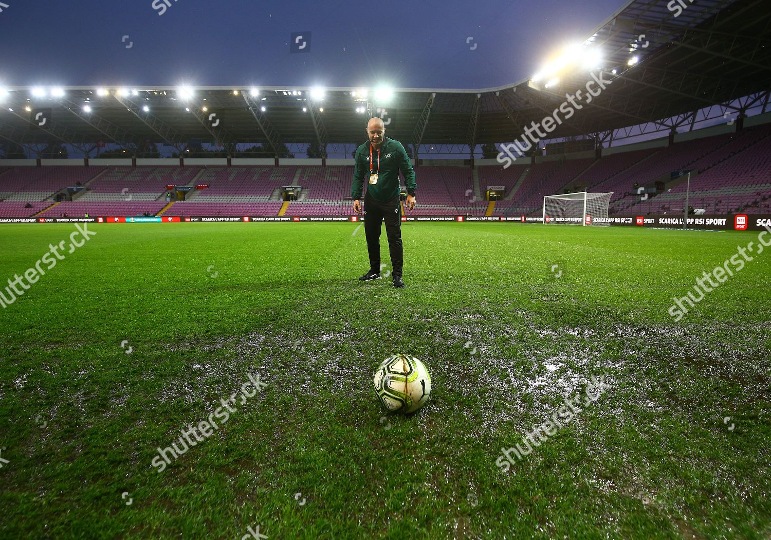 Referee Conducts Pitch Inspection Before Kick Editorial Stock Photo ...