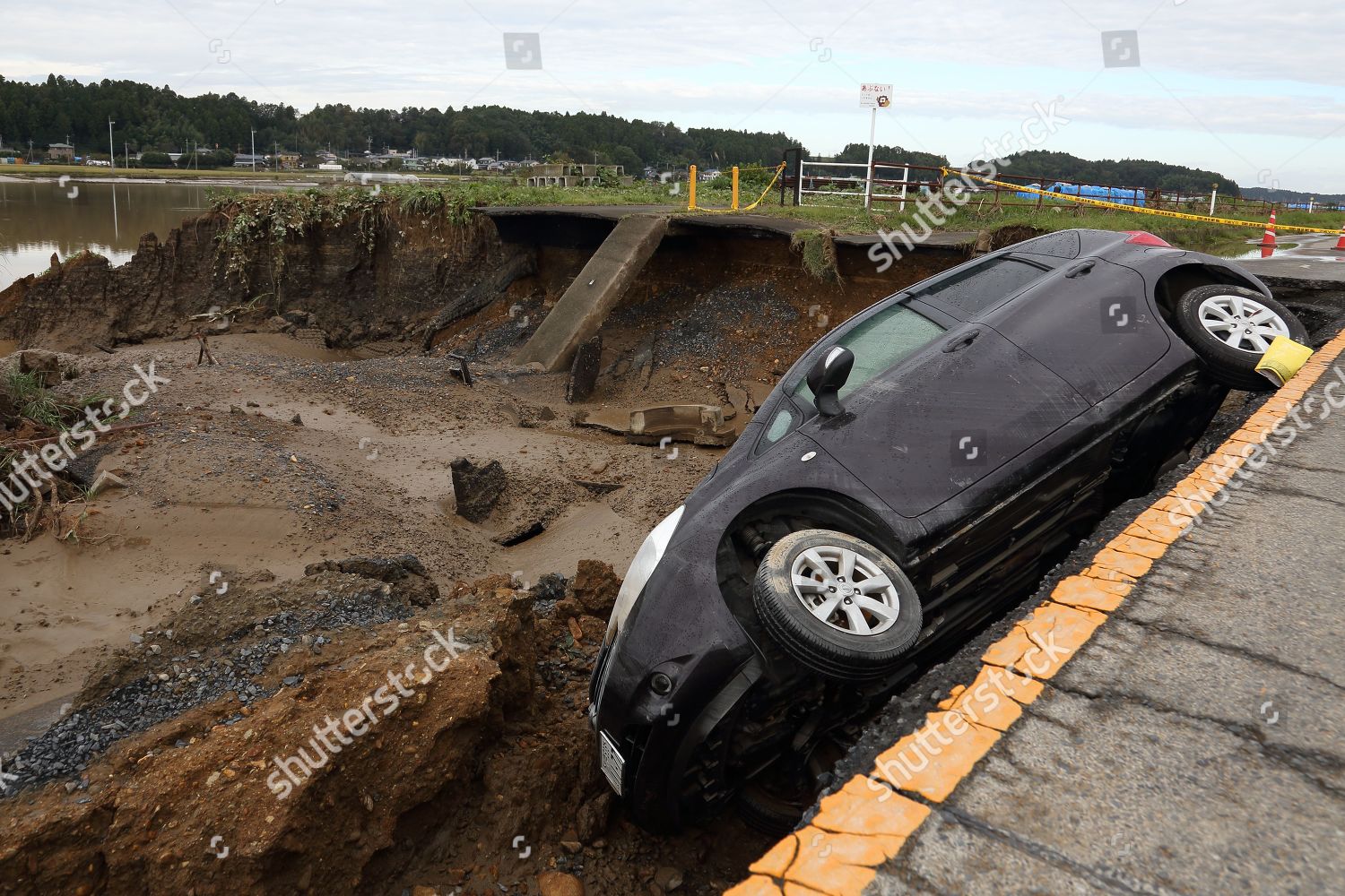 Car Falls Off Road Destroyed By Editorial Stock Photo - Stock Image ...