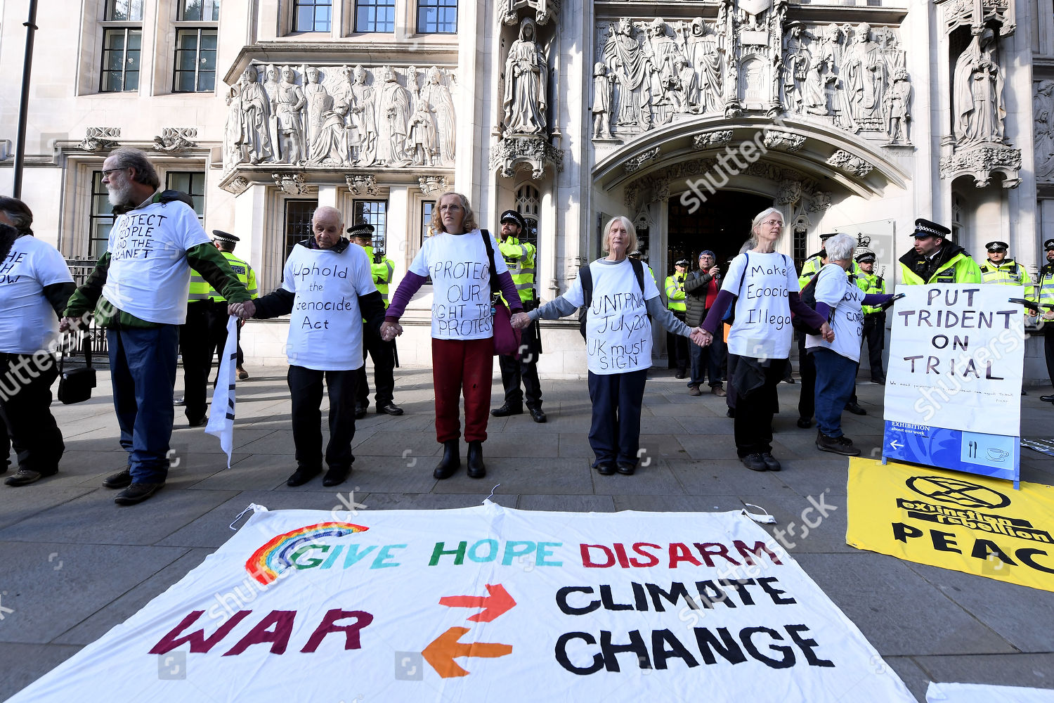 Antitrident Protesters Glue Themselves Each Other Editorial Stock Photo ...