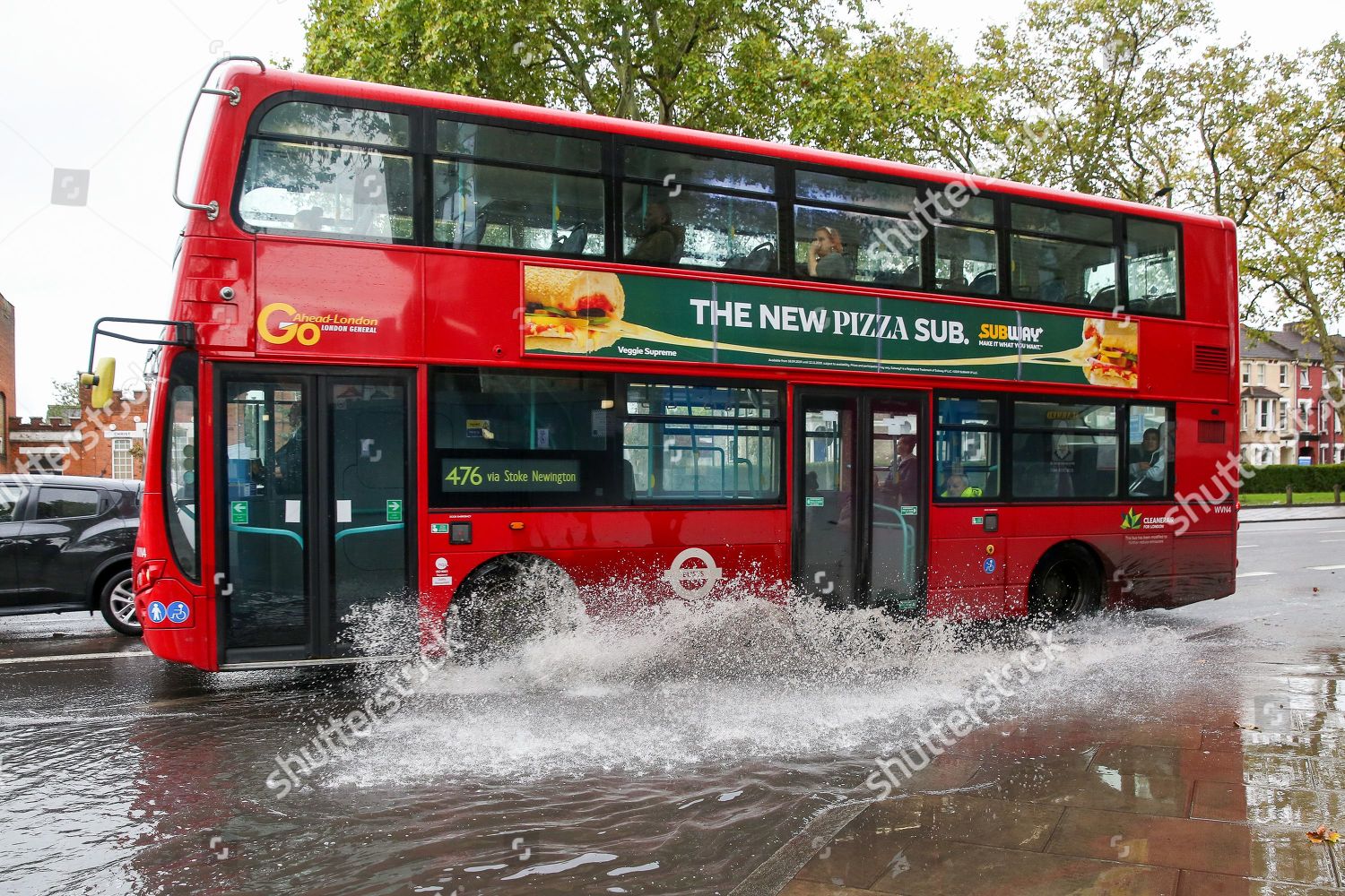 Bus Drives Through Flood On Tottenham Editorial Stock Photo - Stock ...