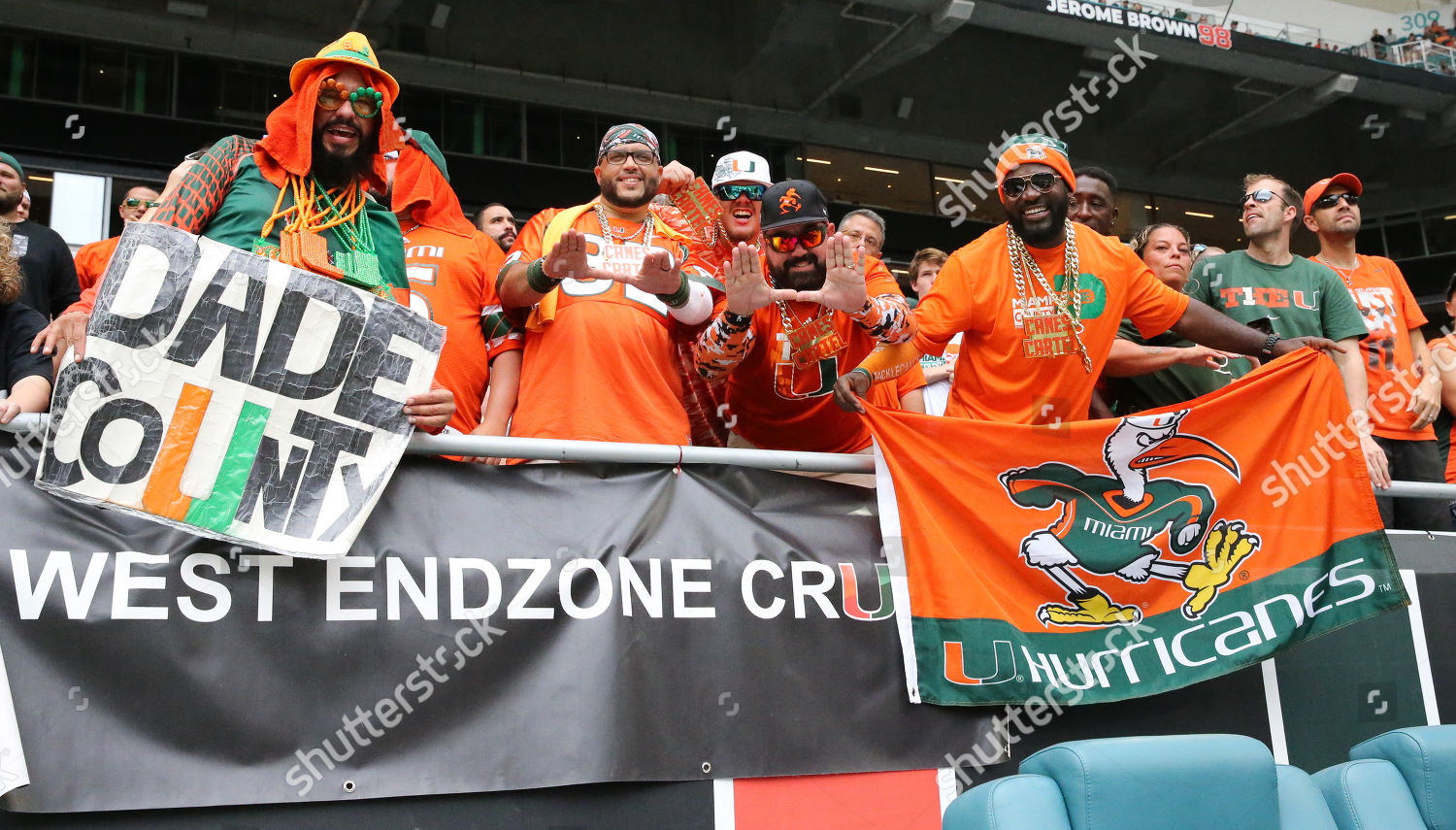 Miami Hurricanes Fans Pose Camera During Editorial Stock Photo - Stock ...