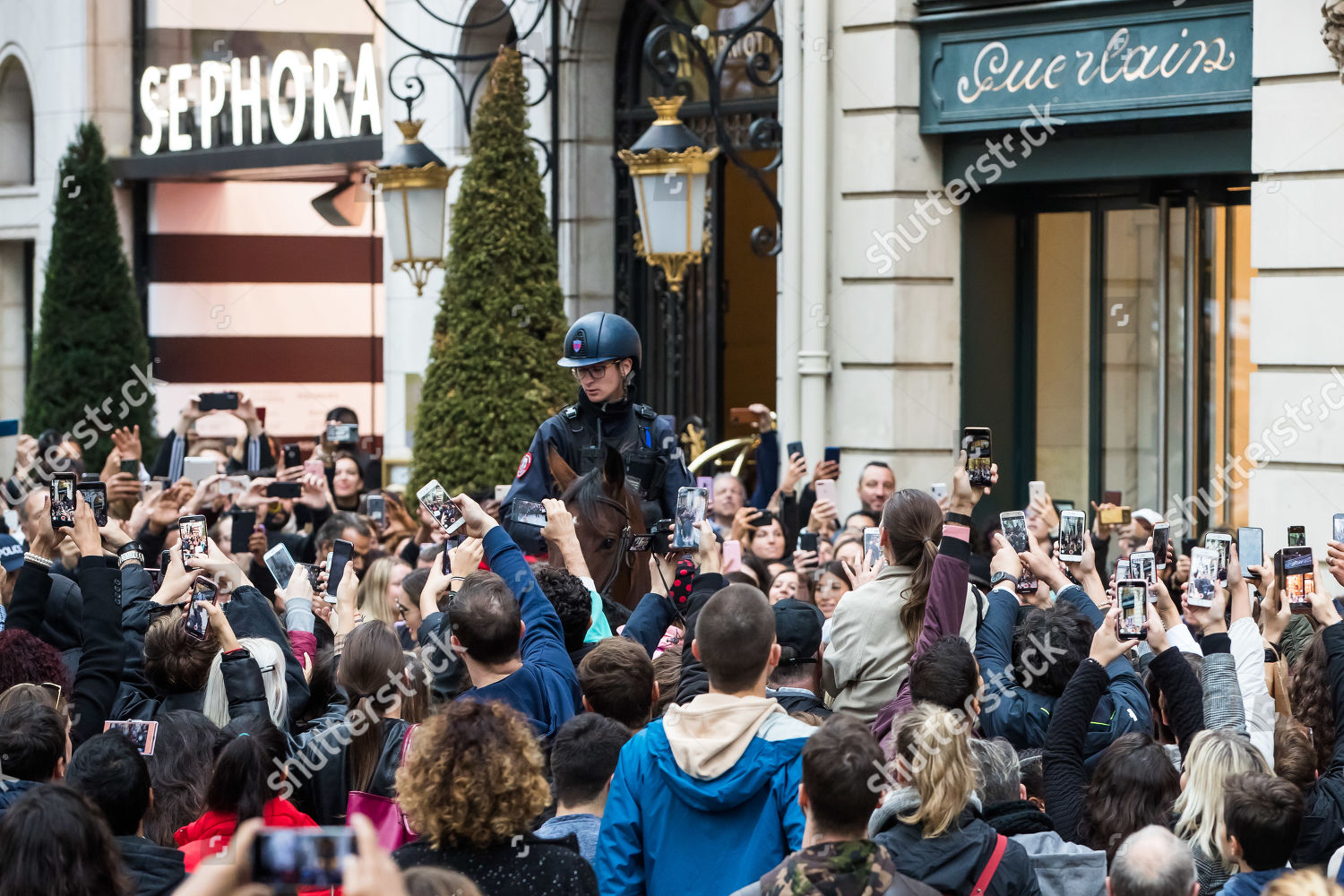 Mounted Police Officer Surrounded By People Editorial Stock Photo ...