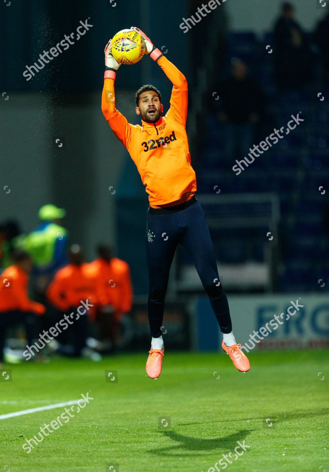 Rangers Goalkeeper Wes Foderingham Warms Before Editorial Stock Photo ...