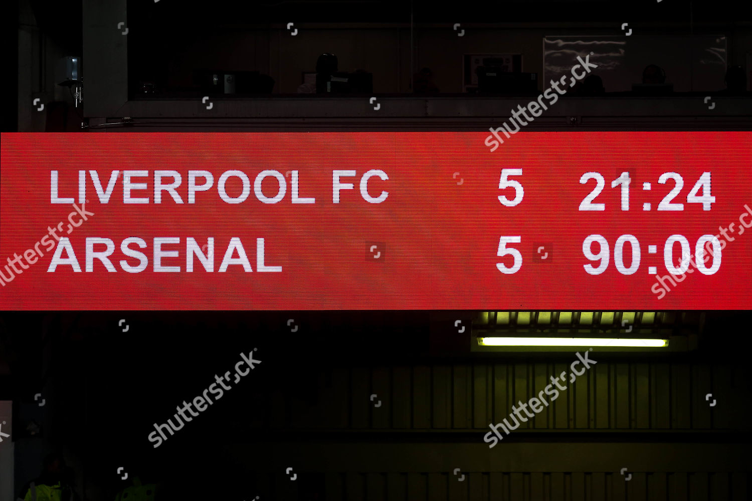 SCORE BOARD ANFIELD SHOWING FINAL LINE Editorial Stock Photo - Stock ...