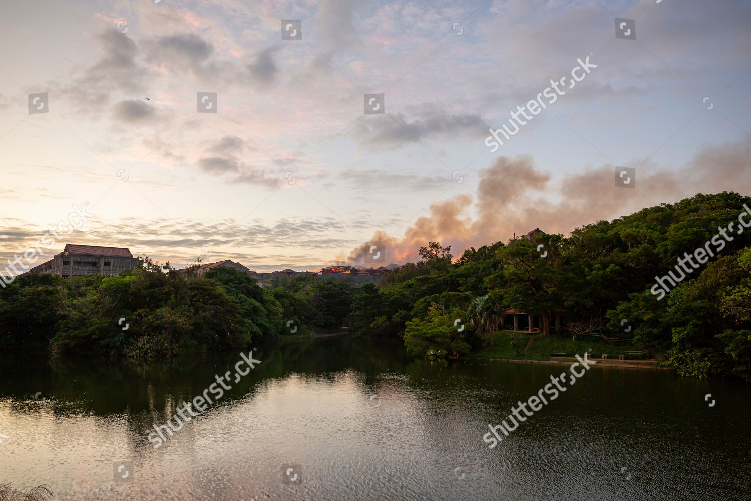 Flames Shurijo Castle Naha Okinawa Fire Editorial Stock Photo - Stock ...