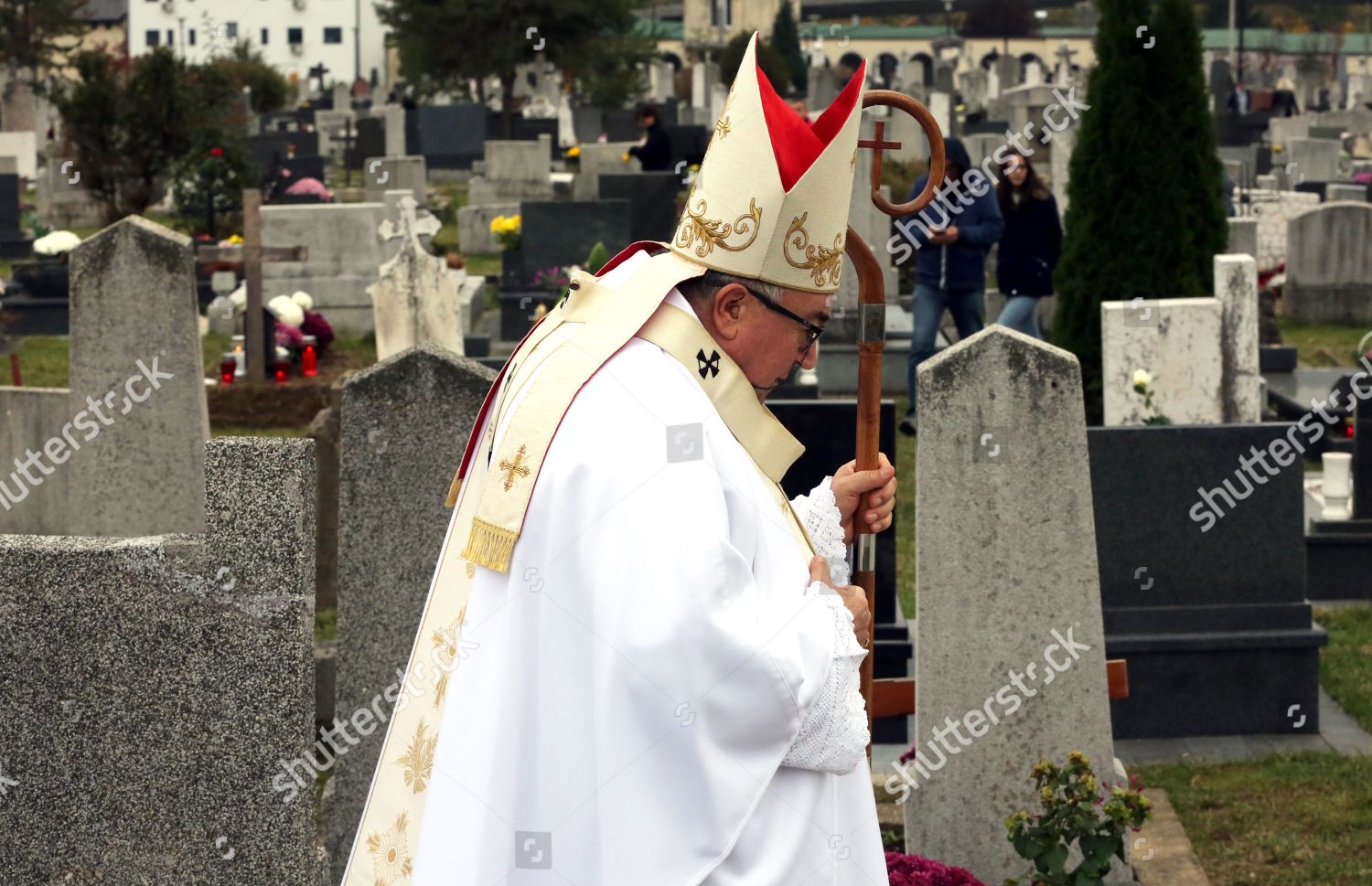 Bosnian Cardinal Vinko Puljic During Holy Editorial Stock Photo - Stock ...