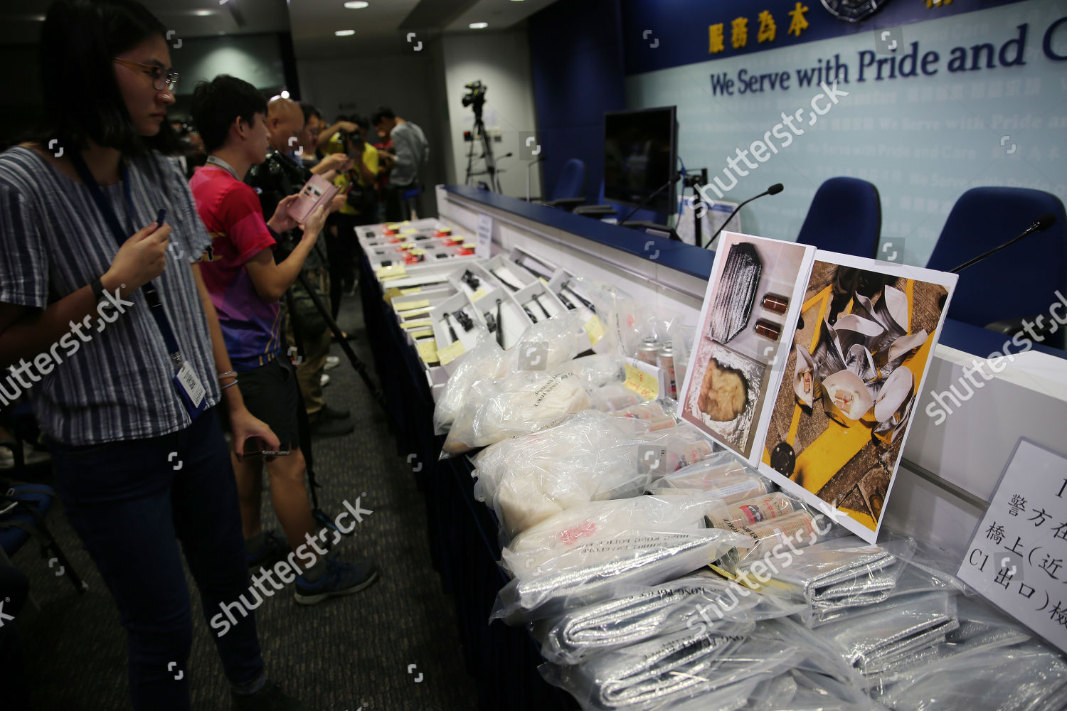 Seized Evidence Displayed During Press Conference Editorial Stock Photo ...