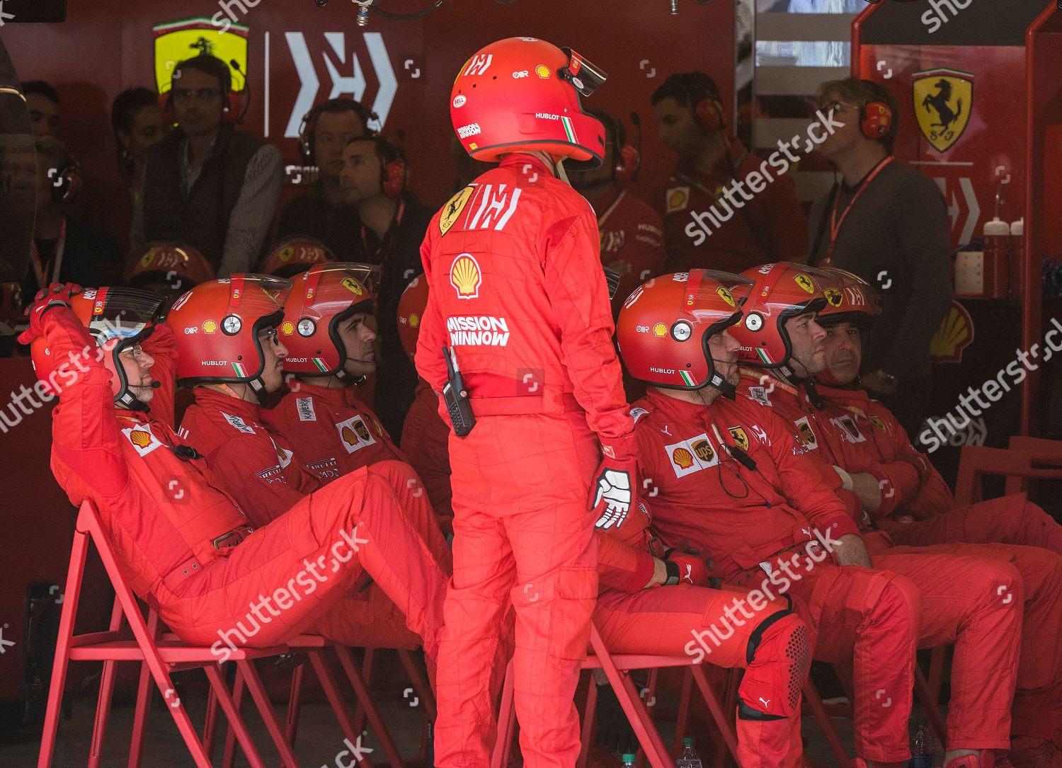 Scuderia Ferrari Pit Crew Watch Race Editorial Stock Photo Stock scuderia-ferrari-pit-crew-watch-race-editorial-stock-photo-stock