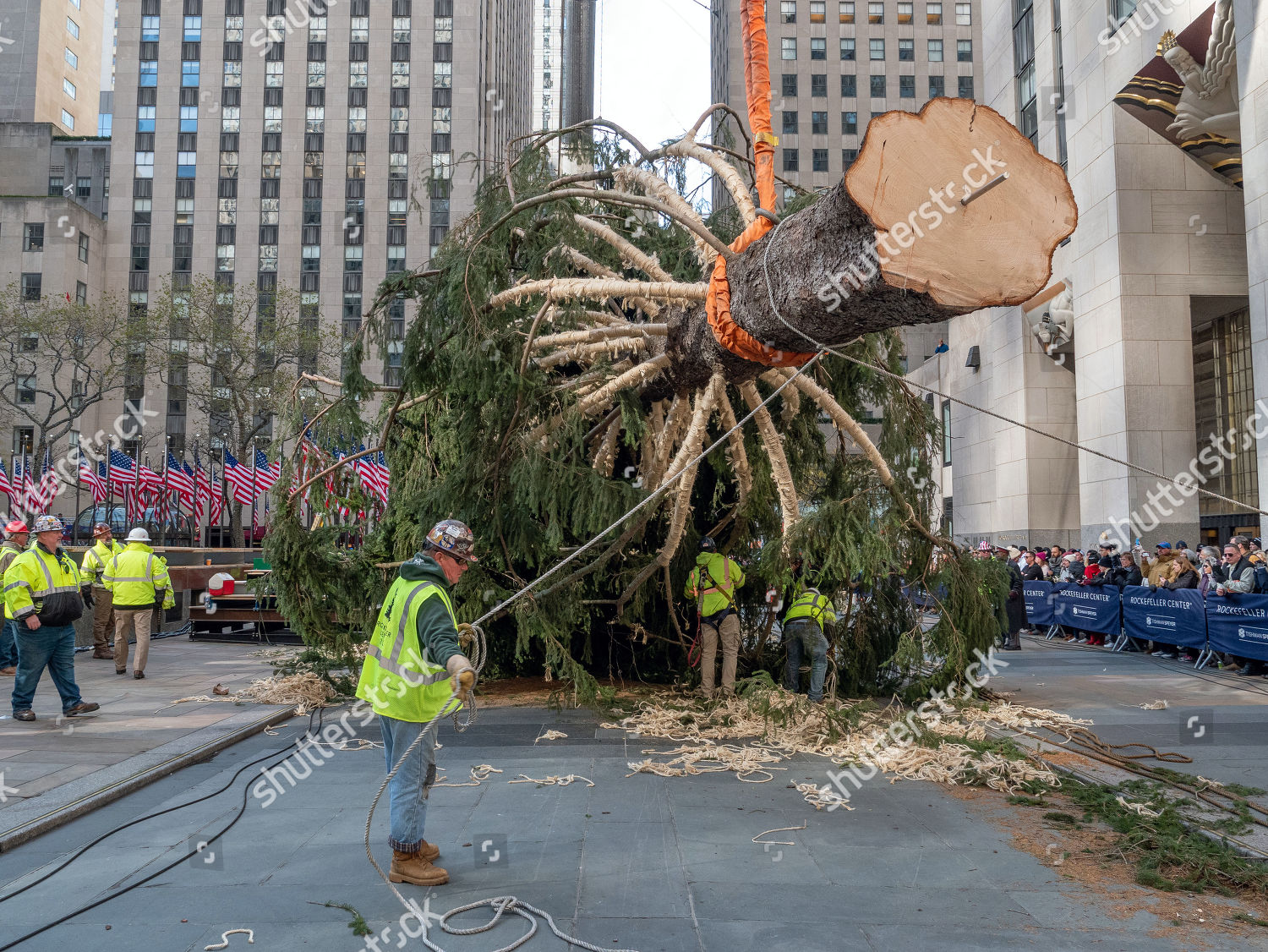 Workers Prepare Raise 77 Foot Tall Editorial Stock Photo - Stock Image ...