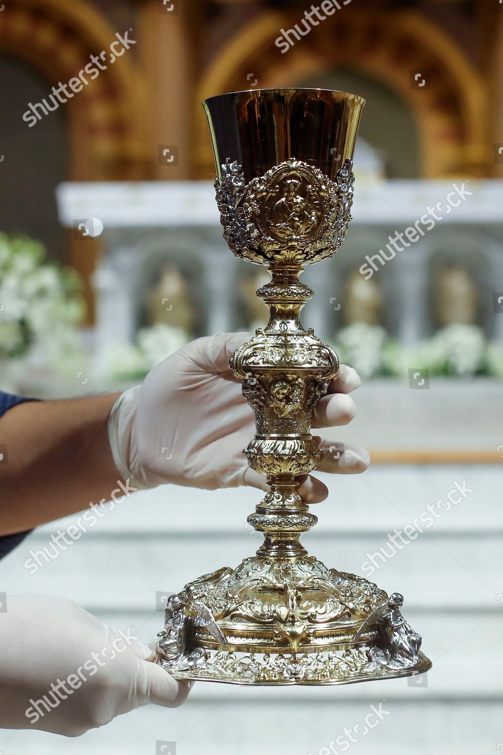 Silver Chalis Which Pope Francis Will Editorial Stock Photo - Stock ...
