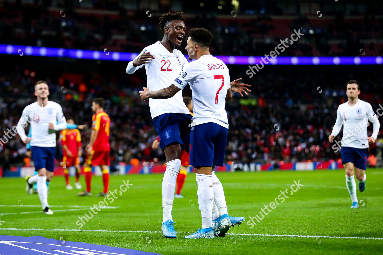 Tammy Abraham England Celebrates Jadon Sancho Editorial Stock Photo ... Tammy Abraham England Celebrates Jadon Sancho Editorial Stock Photo ...