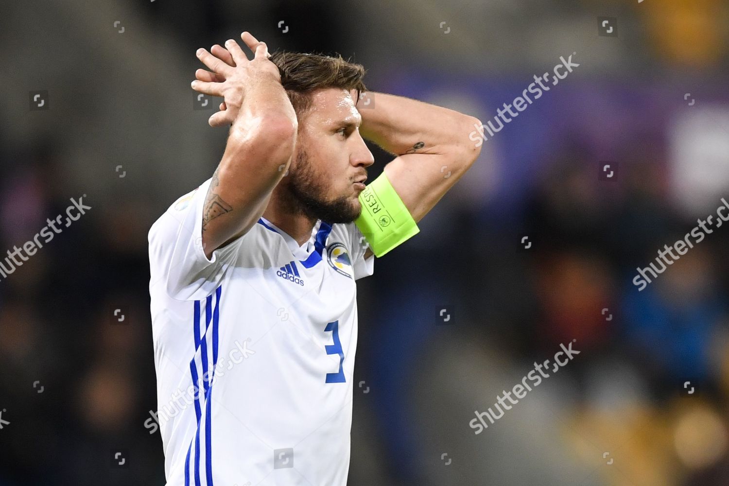 Bosnia Herzegovinas Ermin Bicakcic Reacts During Editorial Stock Photo ...
