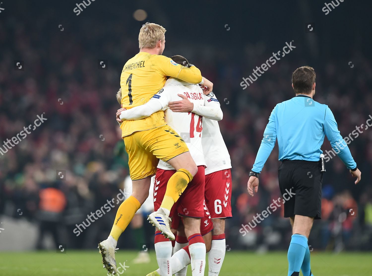 Denmarks Kasper Schmeichel Henrik Dalsgaard Andreas Editorial Stock ...