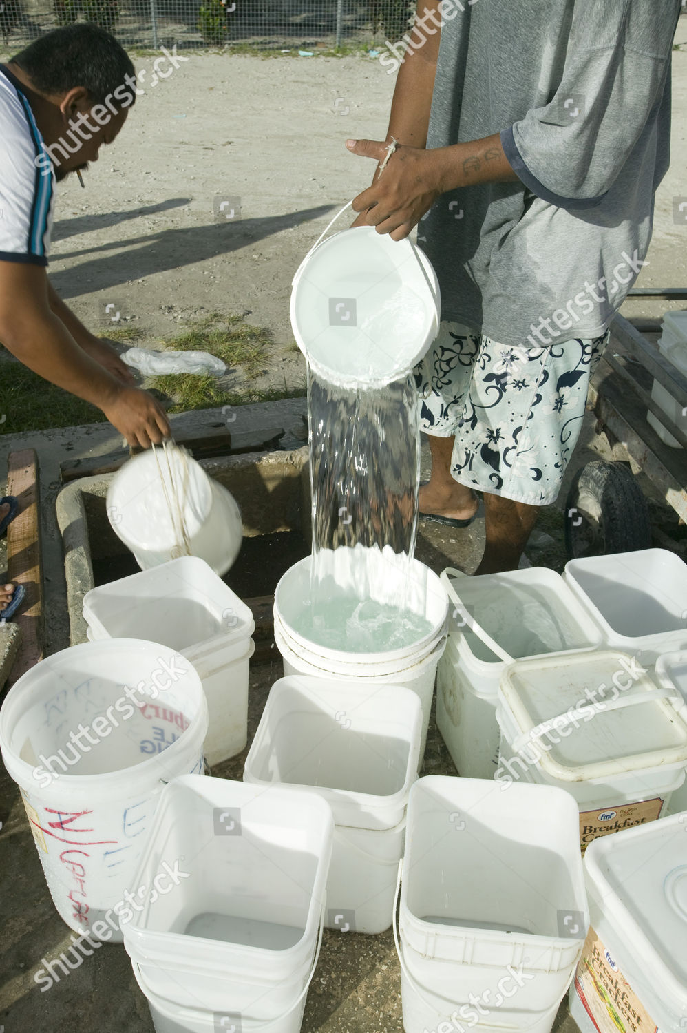 Gathering Drinking Water Harvested House Roofs Editorial Stock Photo ...