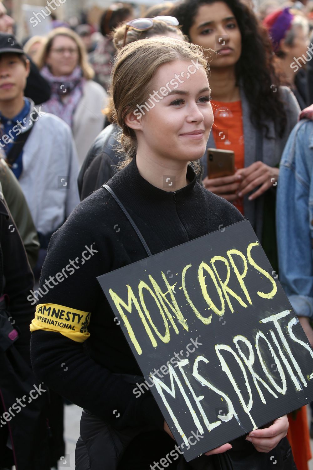 Demonstrators Carry Signs Protest Femicide Violence Editorial Stock ...