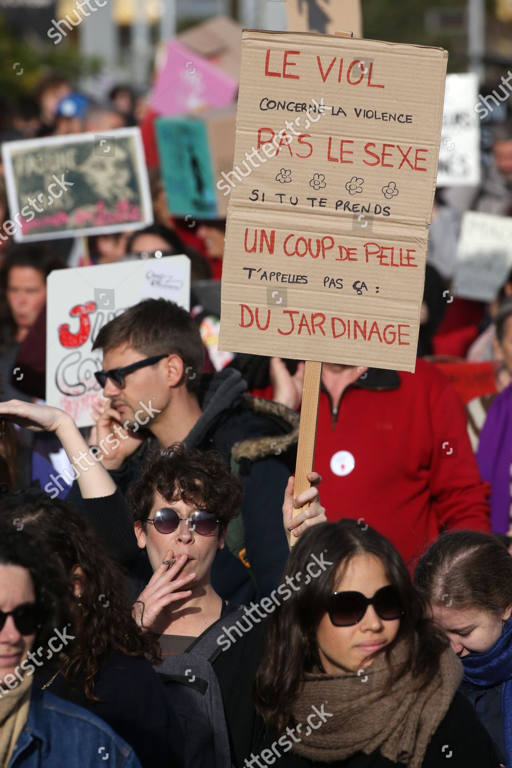 Demonstrators Carry Signs Protest Femicide Violence Editorial Stock ...
