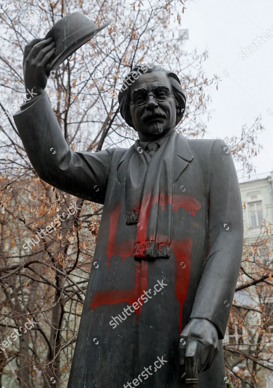 Ukrainian Communal Workers Clean Nazi Swastika Editorial Stock Photo ...