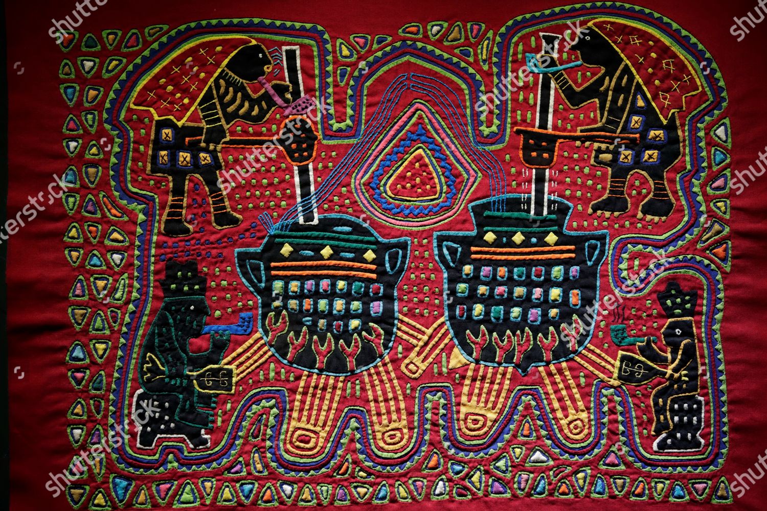Group Molas Traditional Textile Craft Guna Editorial Stock Photo ...