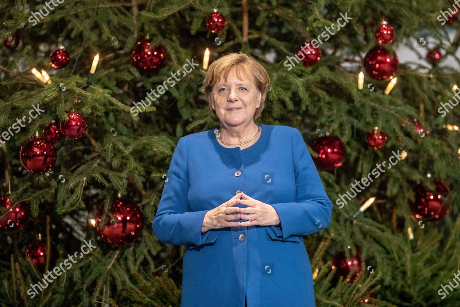 German Chancellor Angela Merkel Poses During Editorial Stock Photo ...