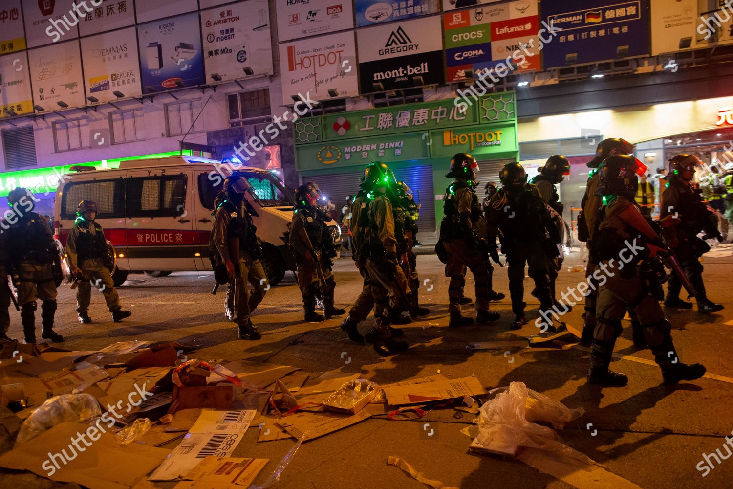 Riot Police Clear Road Blocked By Editorial Stock Photo - Stock Image ...