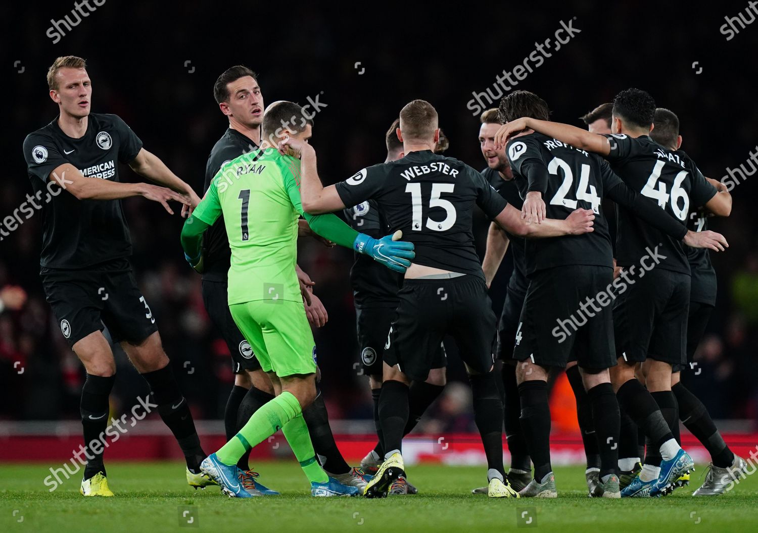 Brighton Hove Albion Have Team Huddle Editorial Stock Photo - Stock ...