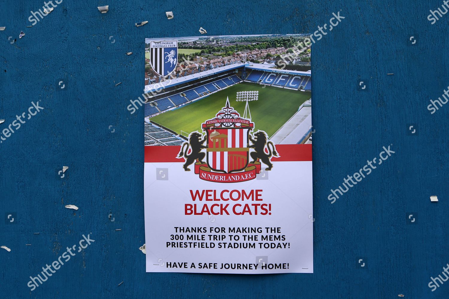 Sign Gillingham Fc Welcoming Sunderland Fans Editorial Stock Photo ...