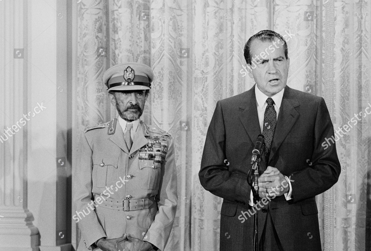 Emperor Haile Selassie Us President Richard Editorial Stock Photo ...