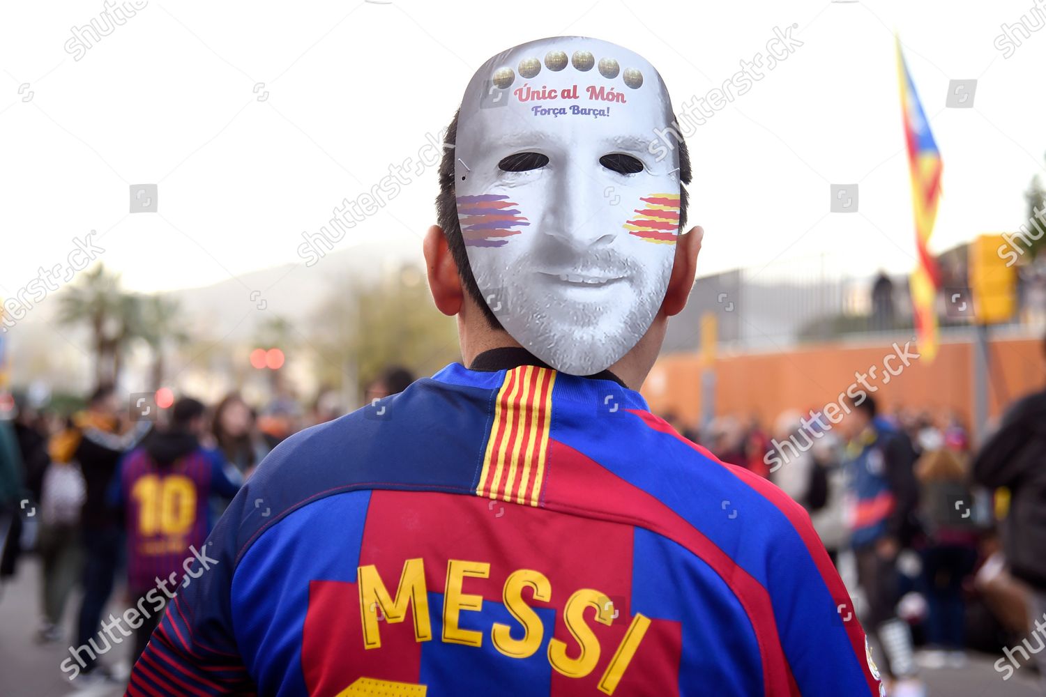 Fc Barcelona Fan Lionel Messi Mask Editorial Stock Photo - Stock Image ...