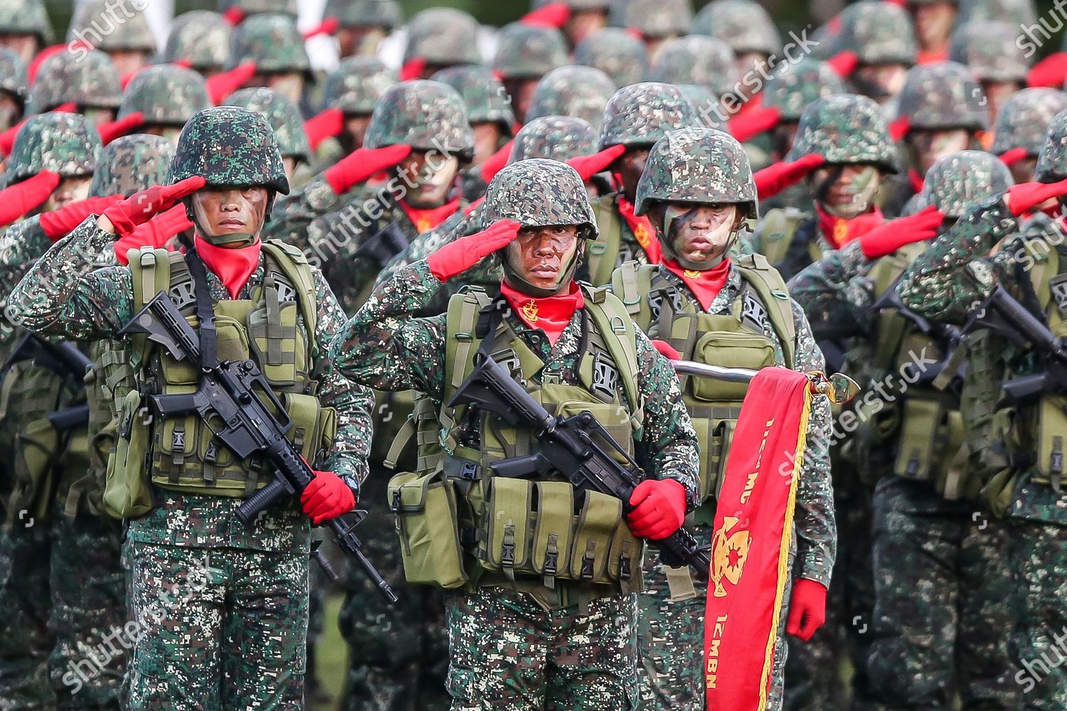 Soldiers Armed Forces Philippines Afp Stand Editorial Stock Photo ...