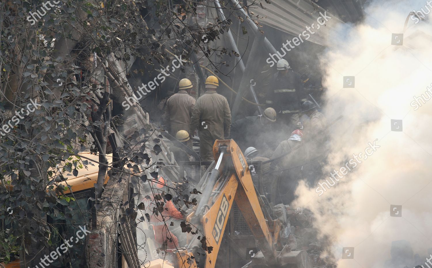 Indian Fire Brigade Experts Examine Leftovers Editorial Stock Photo ...