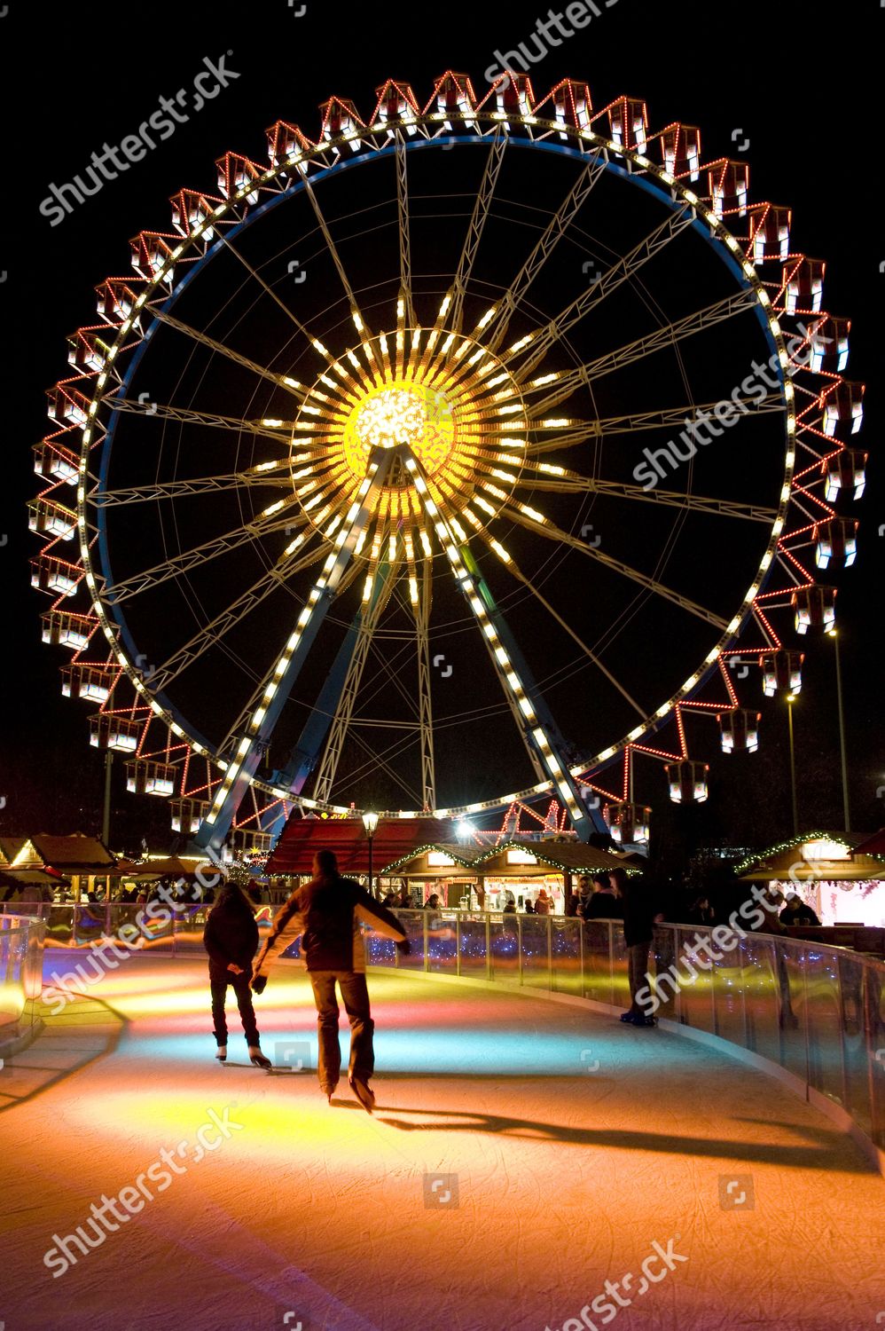 Ice Skaters Front Big Ferris Wheel Editorial Stock Photo - Stock Image ...