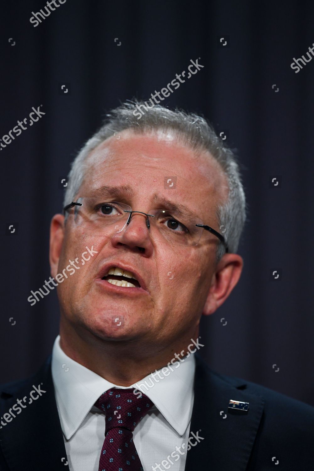 Australian Prime Minister Scott Morrison Speaks Editorial Stock Photo ...