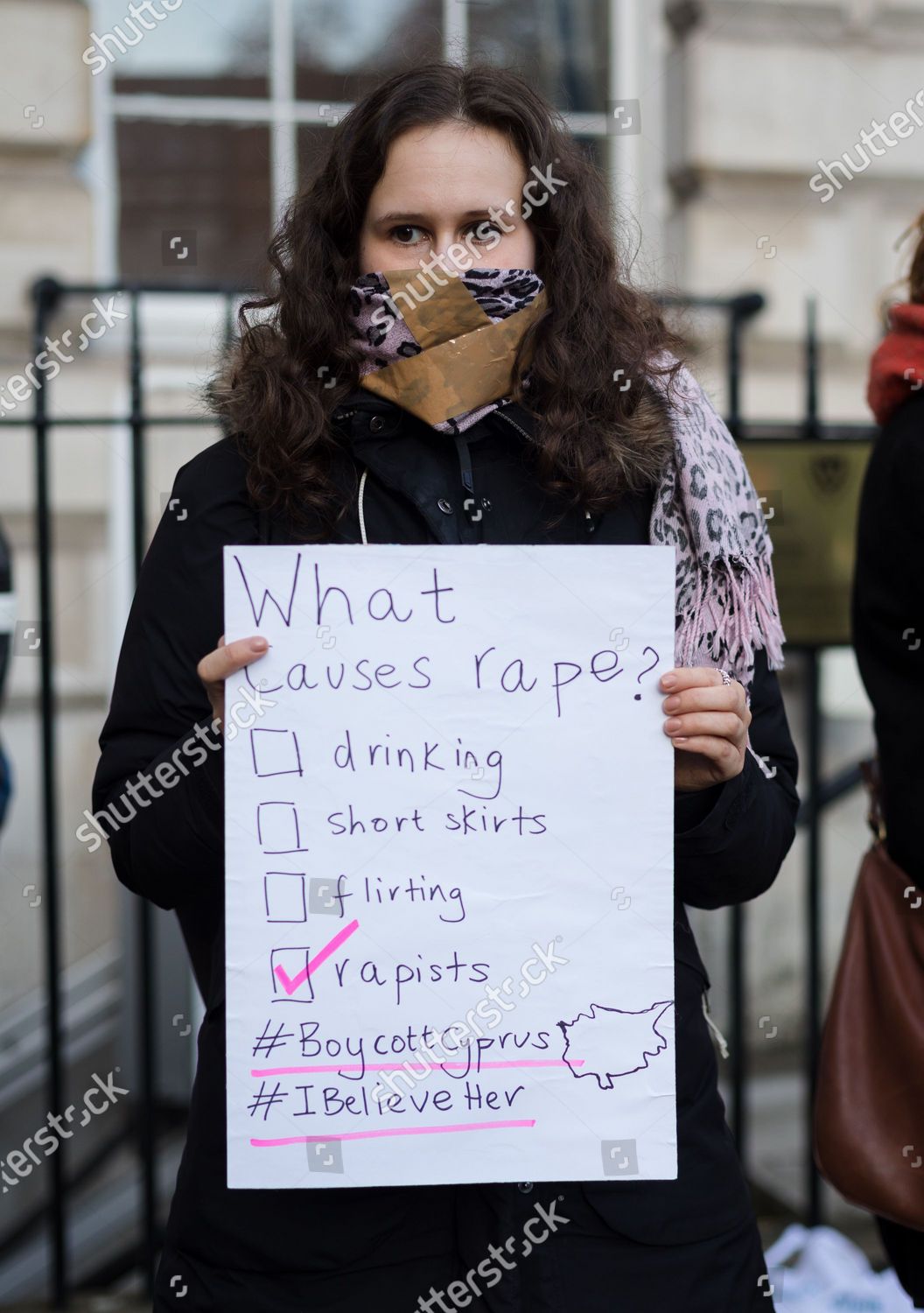 Demonstrators Stage Protest Outside Cypriot Embassy Editorial Stock ...