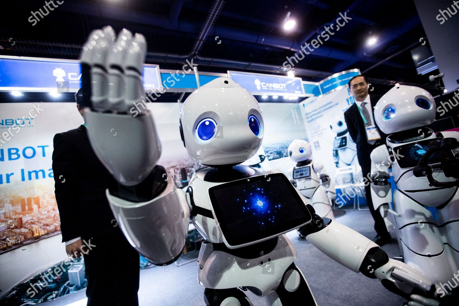 Canbot Robot Demonstrated Manufacturers Booth During Editorial Stock ...