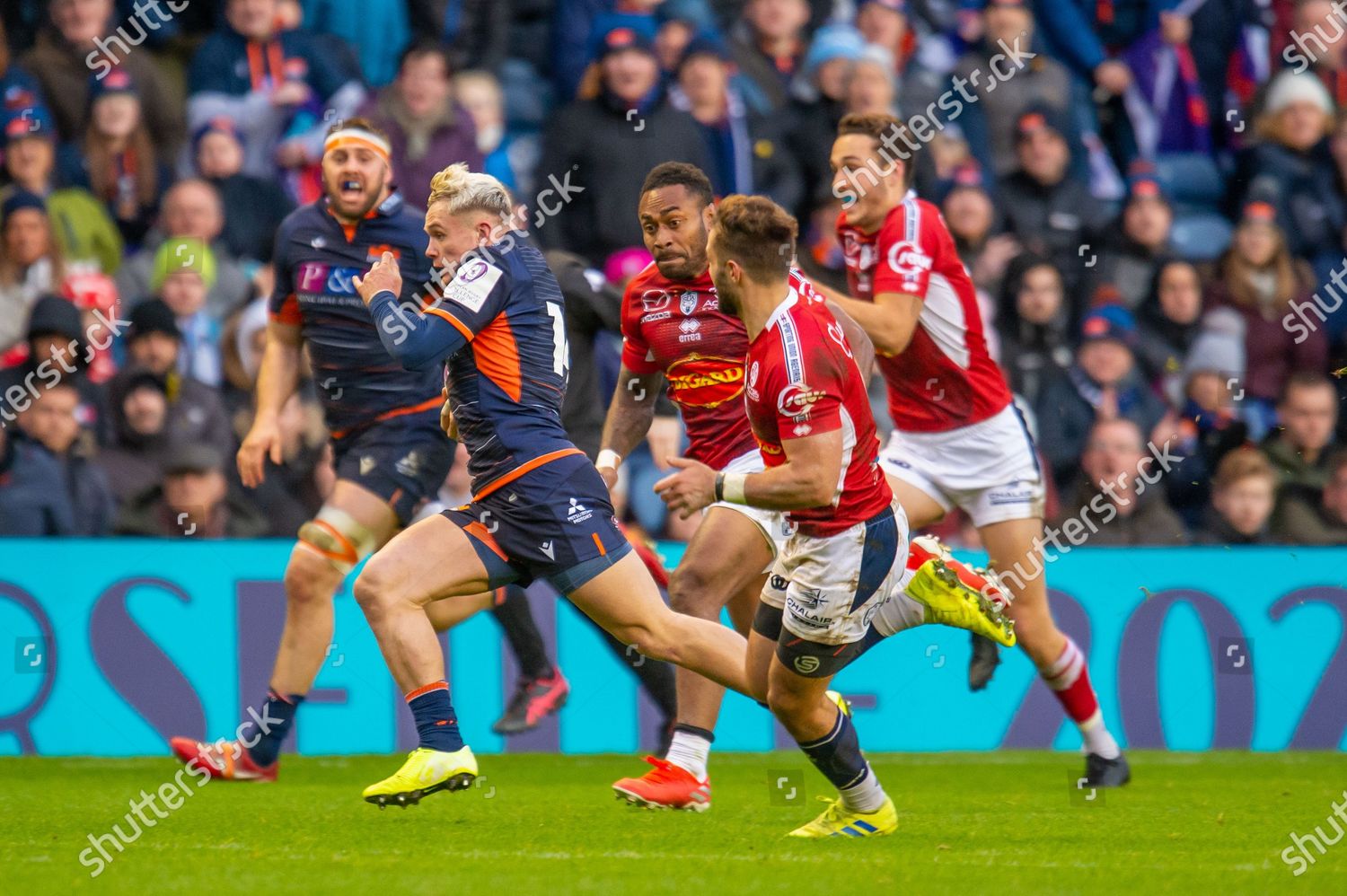 Darcy Graham 14 Edinburgh Rugby Sprints Editorial Stock Photo - Stock ...