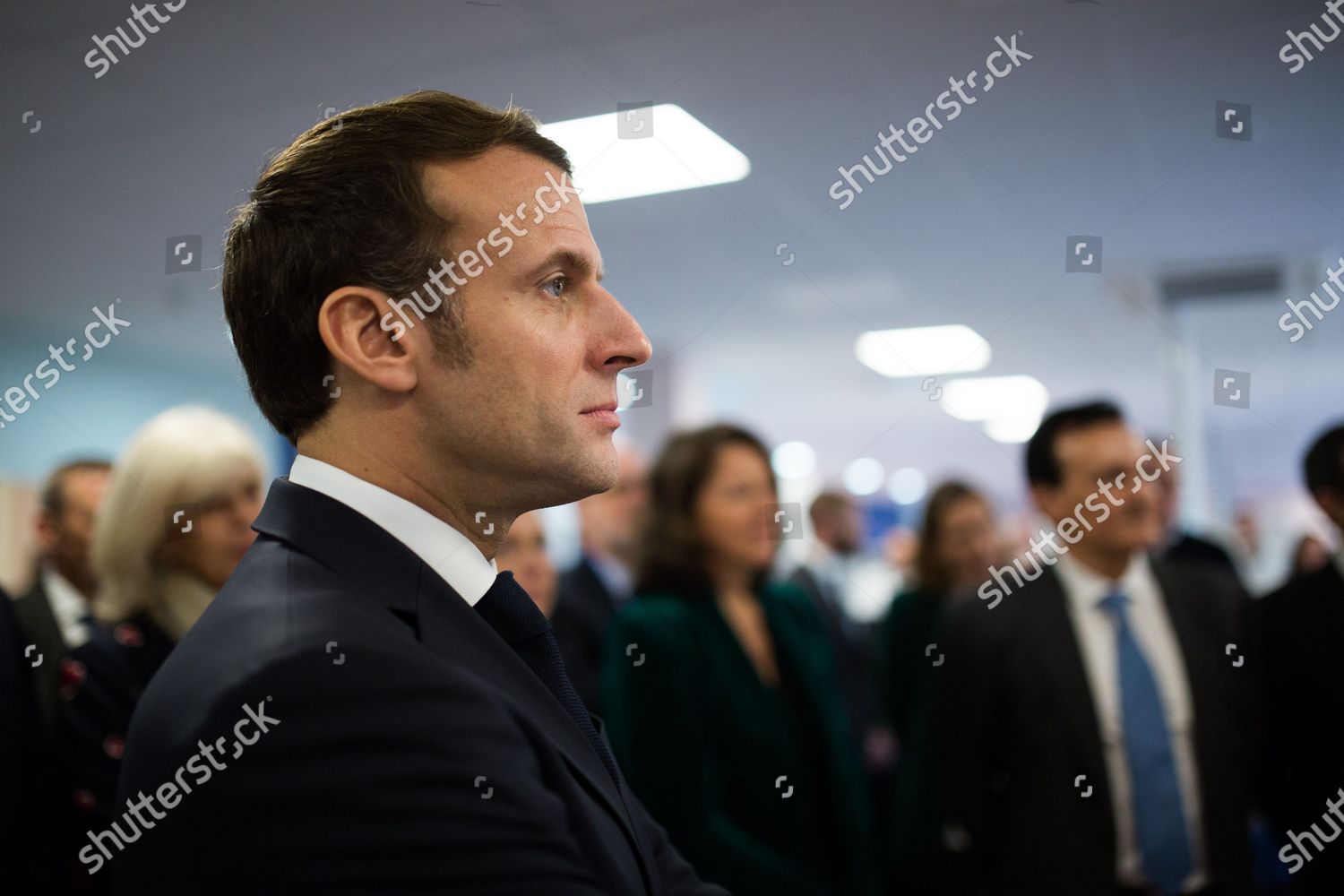 French President Emmanuel Macron Profile He Editorial Stock Photo ...