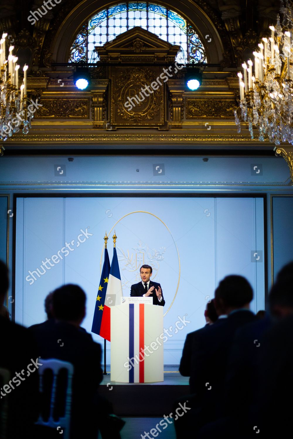 French President Emmanuel Macron Make His Editorial Stock Photo - Stock ...