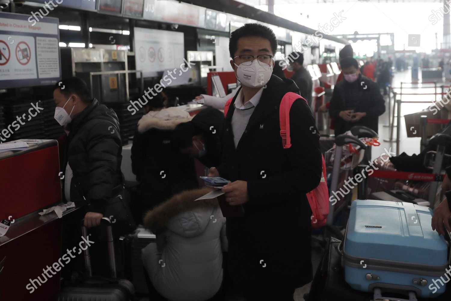 Passengers Wear Masks Queuing Check Terminal Editorial Stock Photo ...