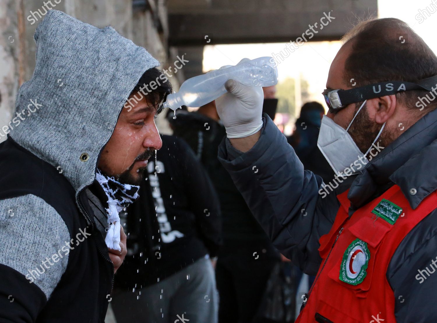 Paramedic Helps Iraqi Protester Who Affected Editorial Stock Photo ...