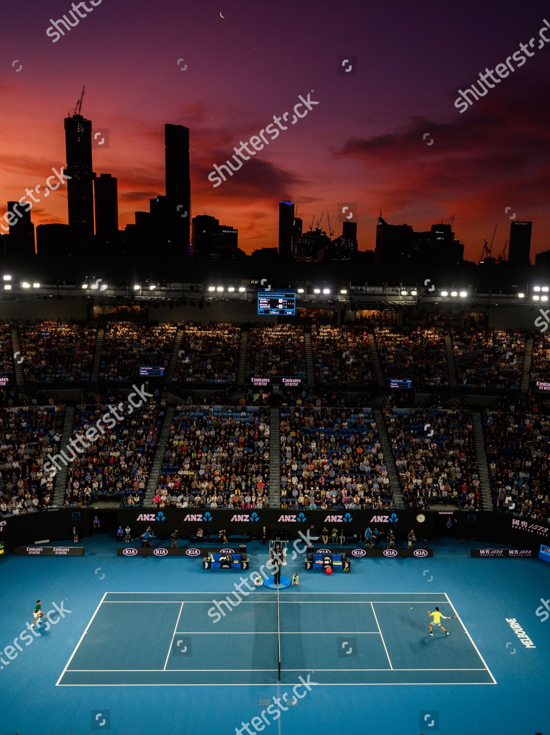 Sun Sets Over Rod Laver Arena Editorial Stock Photo - Stock Image ...