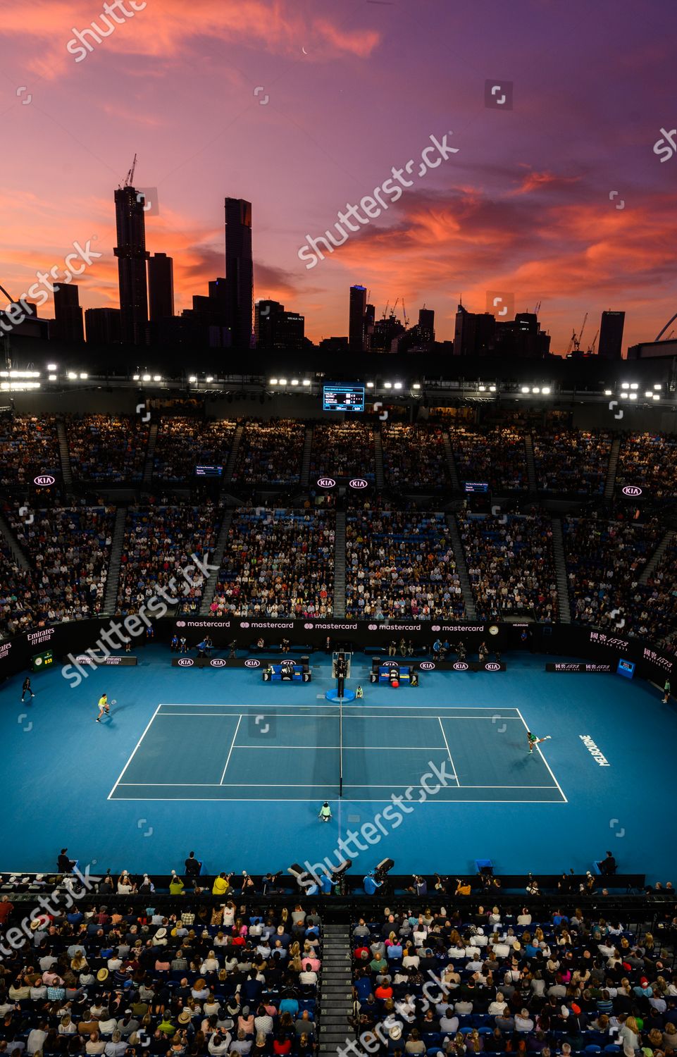 Sun Sets Over Rod Laver Arena Editorial Stock Photo - Stock Image ...