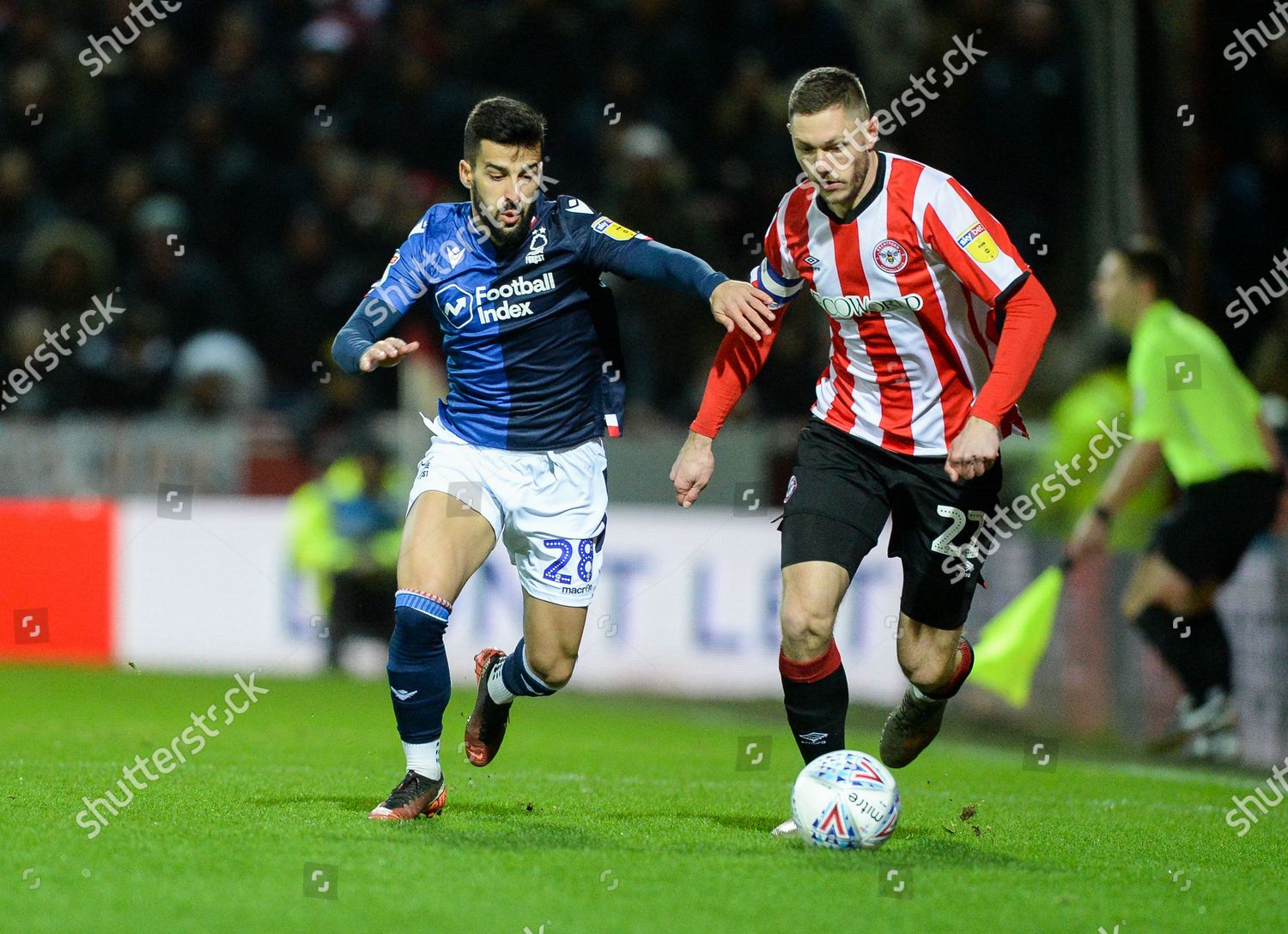Brentford Player Henrik Dalsgaard Controls Ball Editorial Stock Photo ...