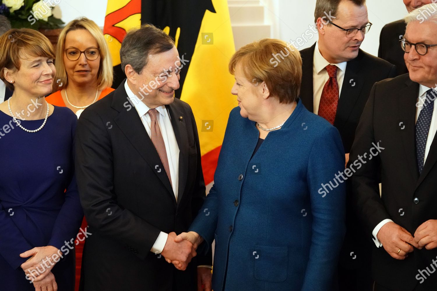 German Chancellor Angela Merkel Shakes Hands Editorial Stock Photo ...