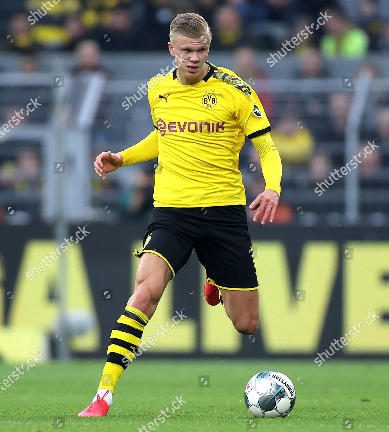 Dortmunds Erling Haaland Action During German Editorial Stock Photo ...